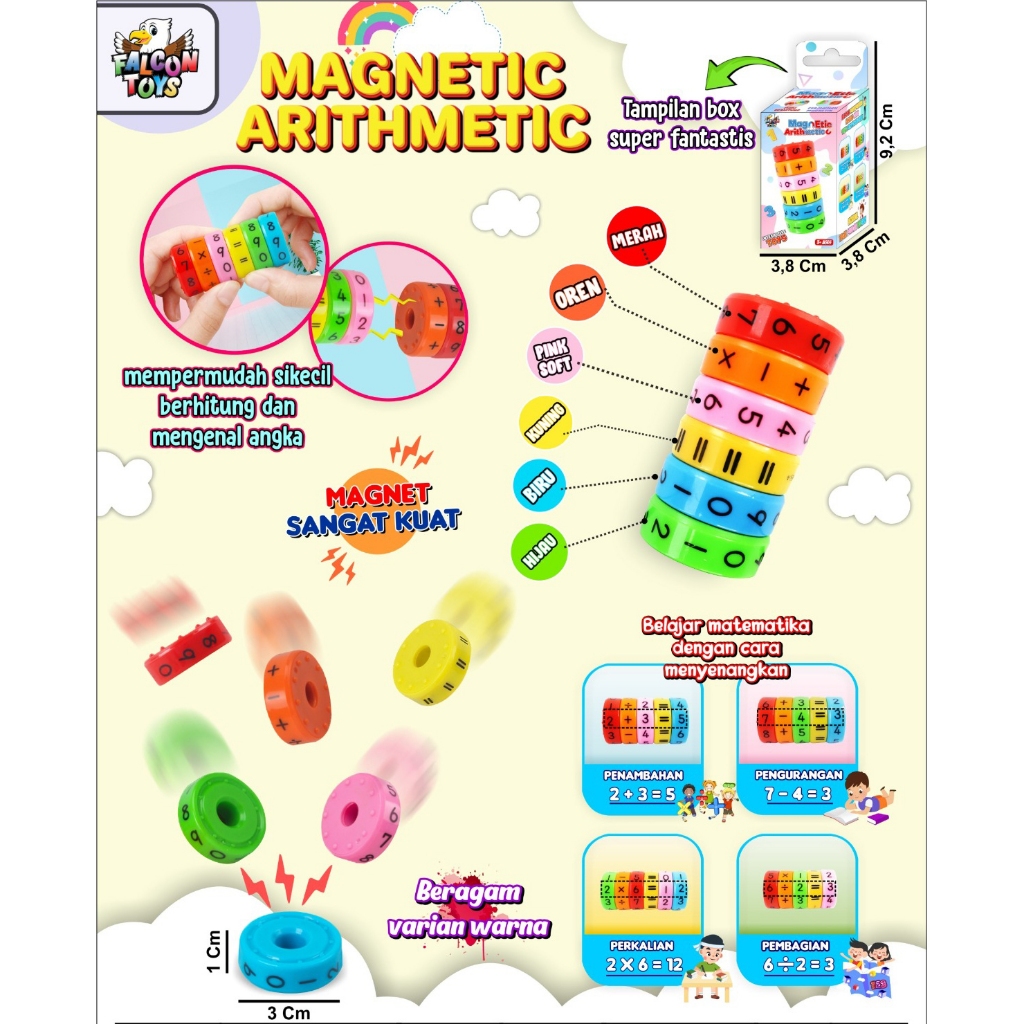 Jual Mainan Anak Edukasi Matematika Magnet Arithmetic Magnetic ...