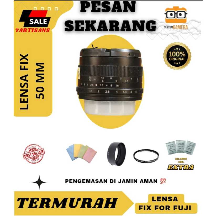Jual LENSA FIX 7ARTISANS 50MM F1.8 FOR FUJIFILM | Shopee Indonesia