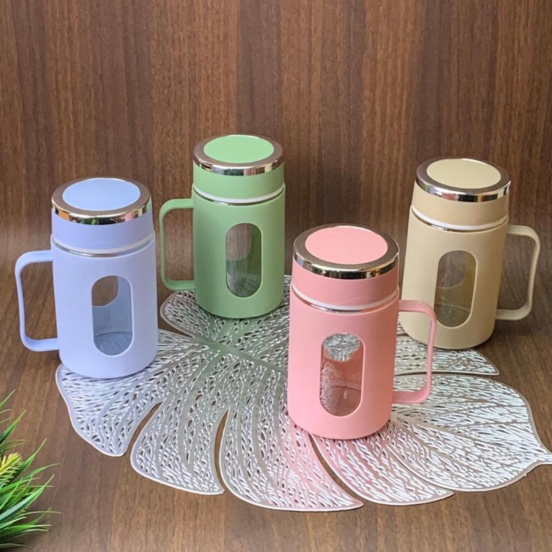 Jual MUG JAR KACA WARNA 500ML/GELAS KACA KACA/SOUVENIR GELAS/BOTOL ...