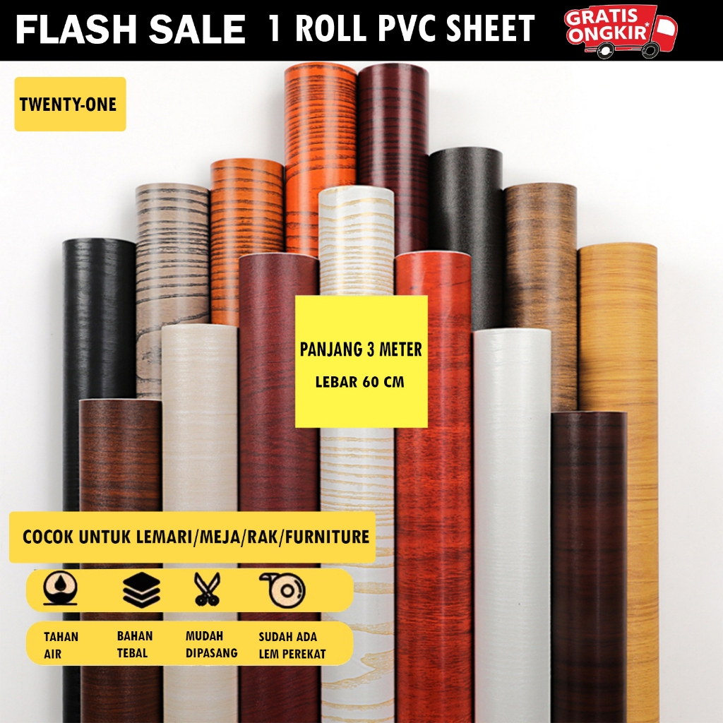 Jual Pelapis Furnitur 60CM x 3M PVC sheet stiker meja,lemari & bisa ...