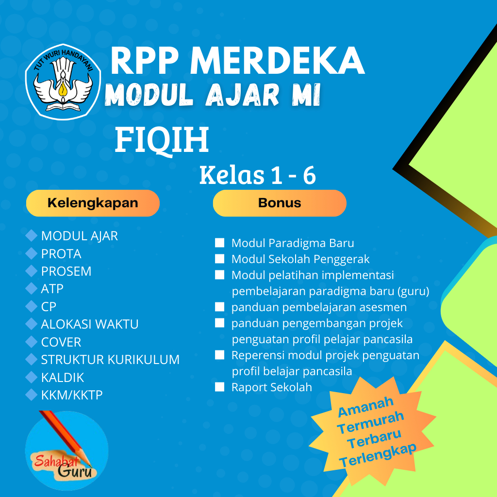 Jual MODUL AJAR FIQIH MADRASAH IBTIDAIYAH/MI KELAS 1-6 KURIKULUM MERDEKA LENGKAP | Shopee Indonesia