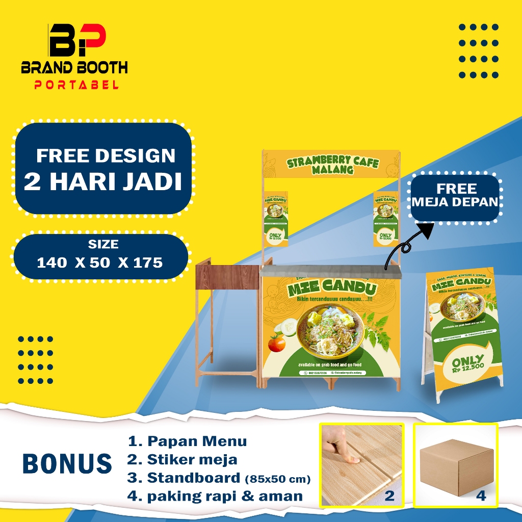 Jual Booth Portable 140 x 50 x 175 / Gerobak Lipat / Meja Jualan ...
