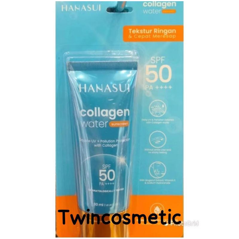 Jual Hanasui Collagen Water Sunscreen SPF 50 PA+++ isi 30ml ( kemasan ...