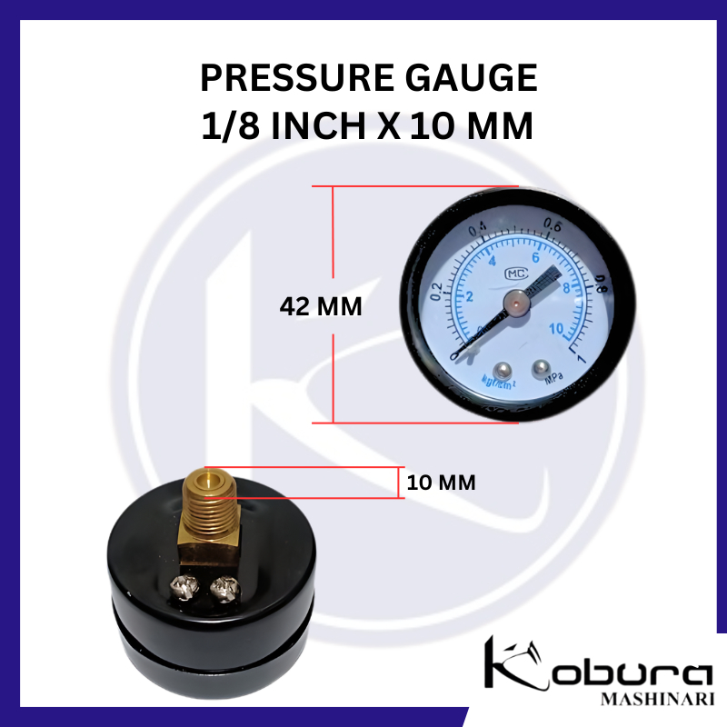 Jual Pressure Gauge Drat 1/8 Inch Manometer Amper Meteran Body Kecil ...