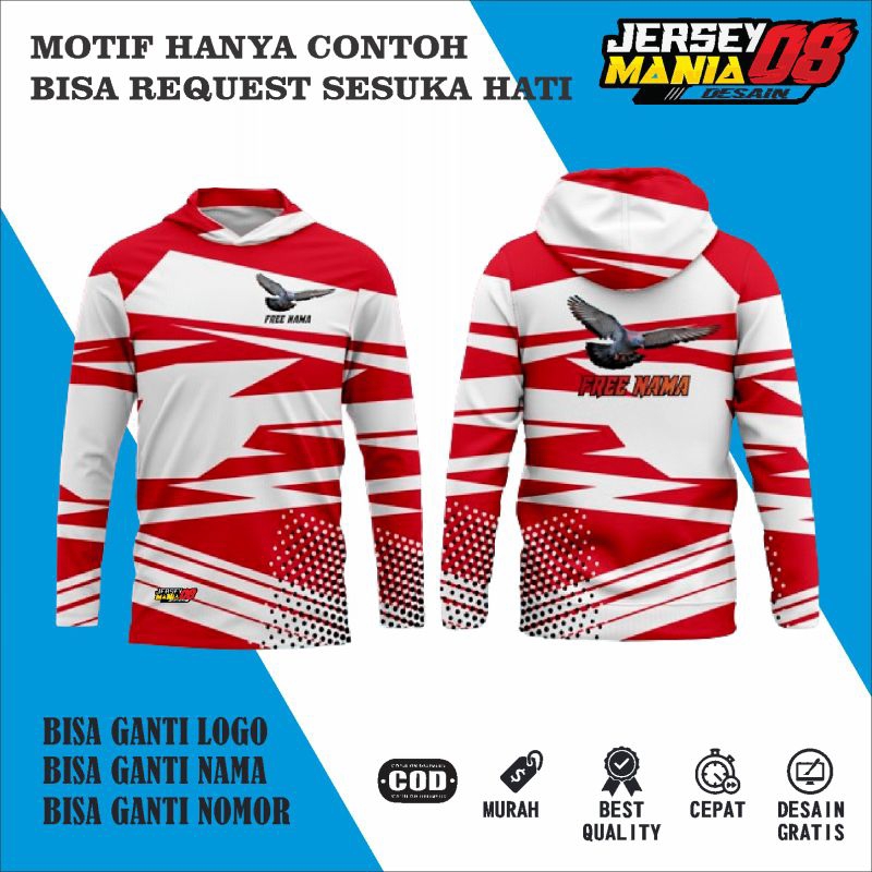 Jual JERSEY MERPATI BERTOPI CUSTOM DESAIN FULL PRINTING | Shopee Indonesia