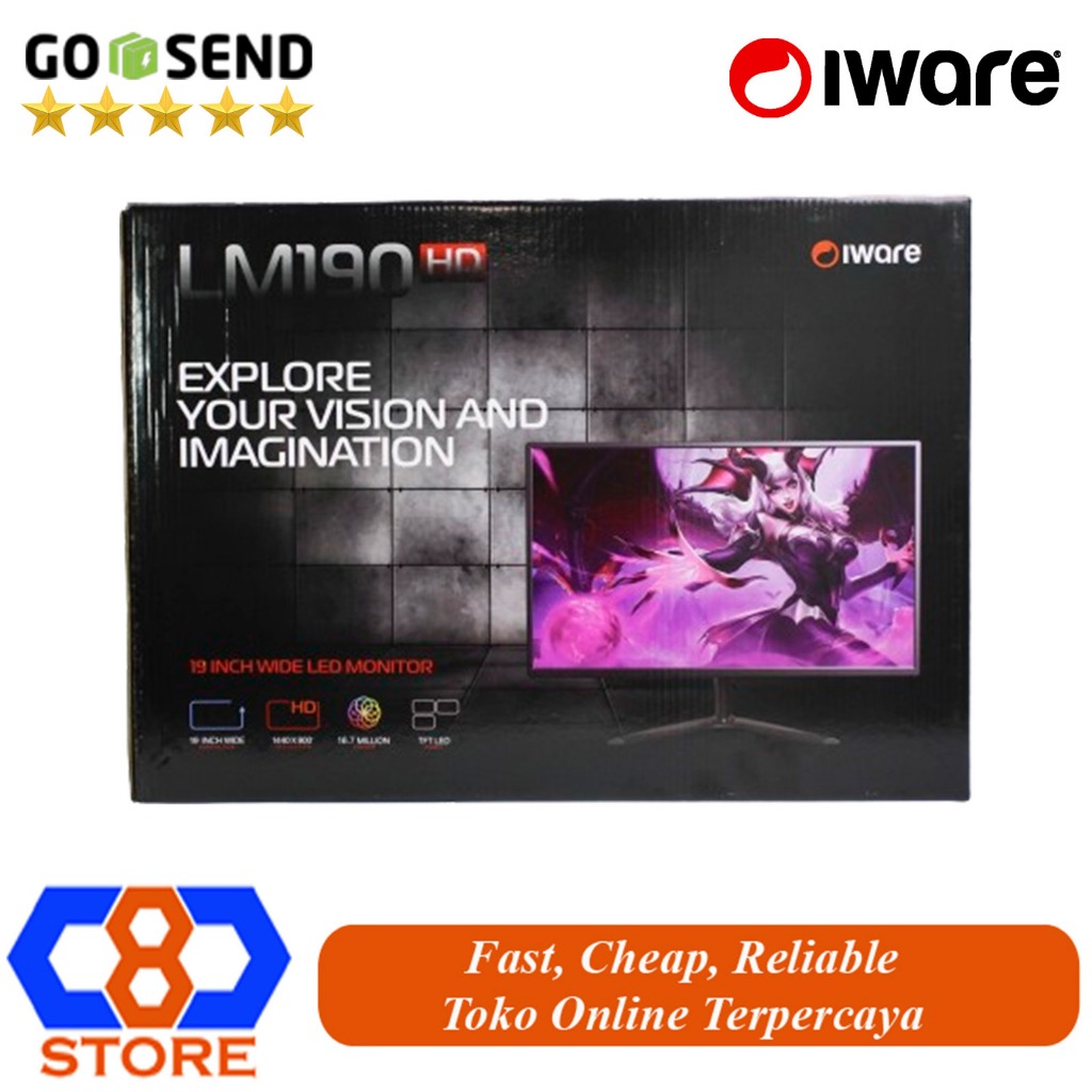 Jual MONITOR LED IWARE LM190HD 19 INC HDMI VGA | Shopee Indonesia
