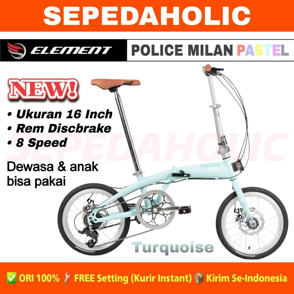 Jual Sepeda Lipat ELEMENT POLICE MILAN PASTEL Ukuran 16 Inch 8 Speed ...
