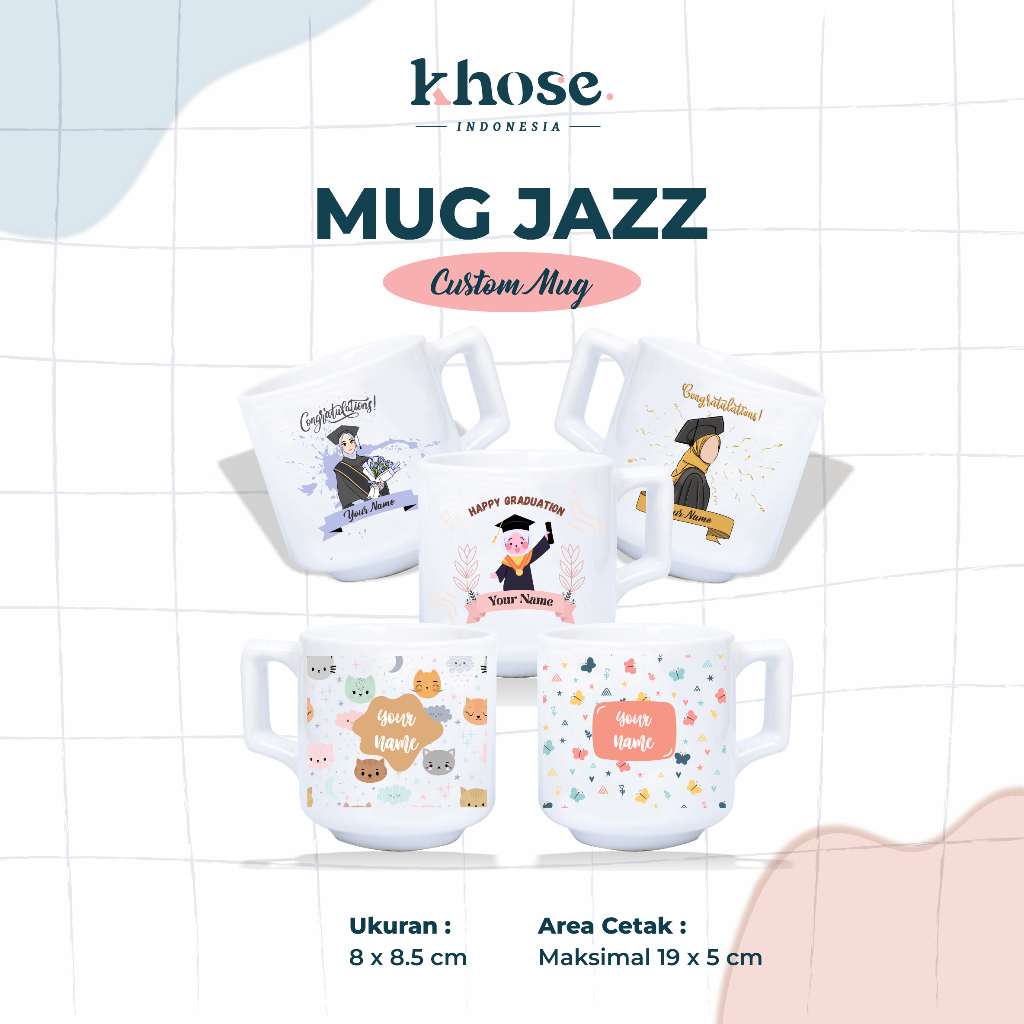 Jual Gelas Mug Keramik Custom 1 Hari Jadi Mug Jazz Free Template Design ...