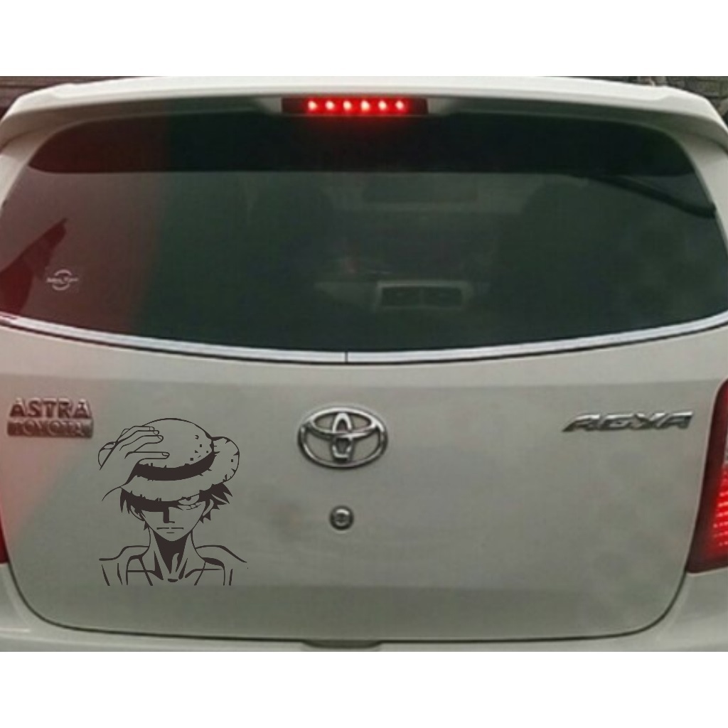 Jual BEE. CUTTING STICKER MOBIL LUFFY ONE PIECE 20 CM STIKER KACA MOBIL ...