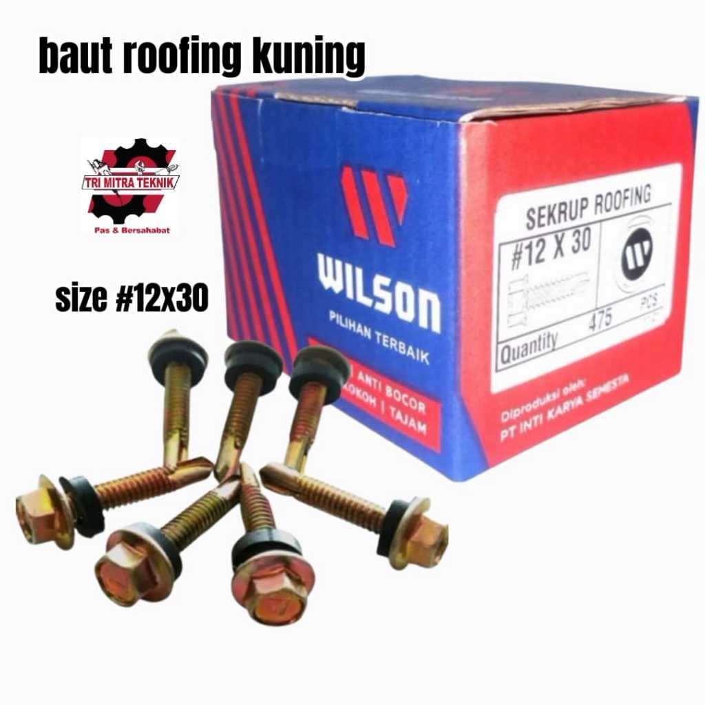 Jual JUAL 1 BOX BAUT ROOFING KUNING BAJA RINGAN WILSON (12X30) | Shopee ...