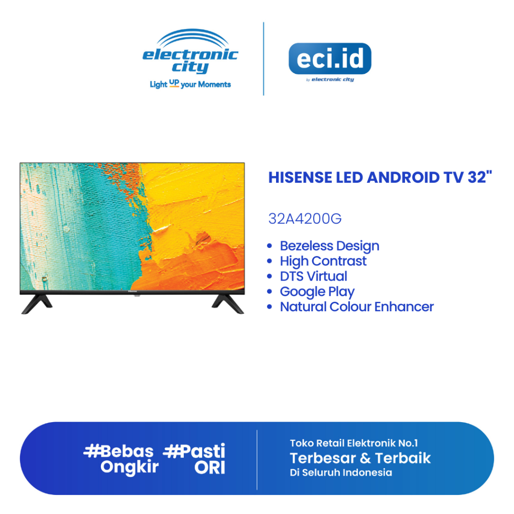 Jual HIsense 32 Inch LED Android TV - 32A4200G | Shopee Indonesia