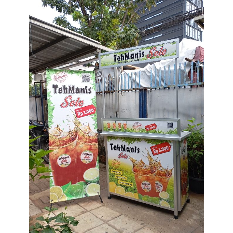 Jual Paket Usaha esteh es teh solo booth portable free payung | Shopee ...