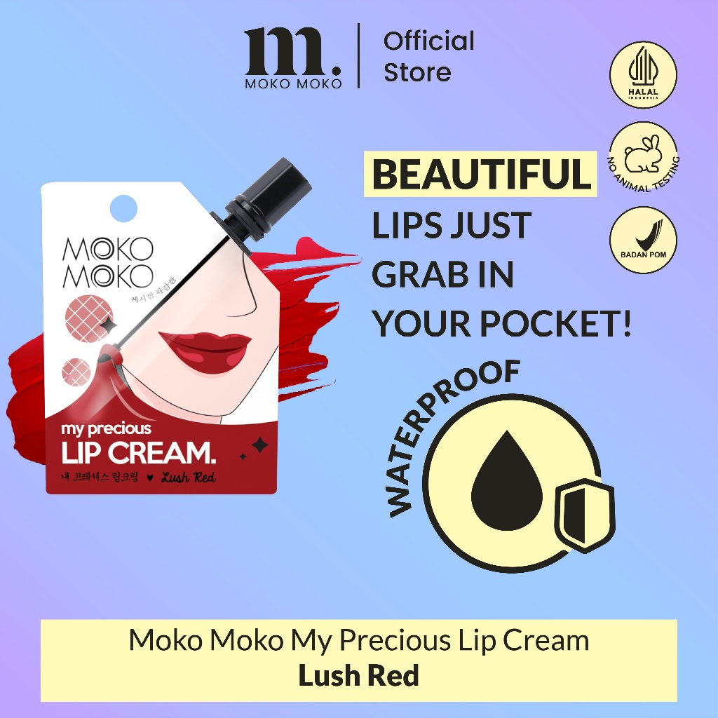 Jual Moko Moko My Precious Lip Cream, Lush Red - Lipcream Minimalis ...