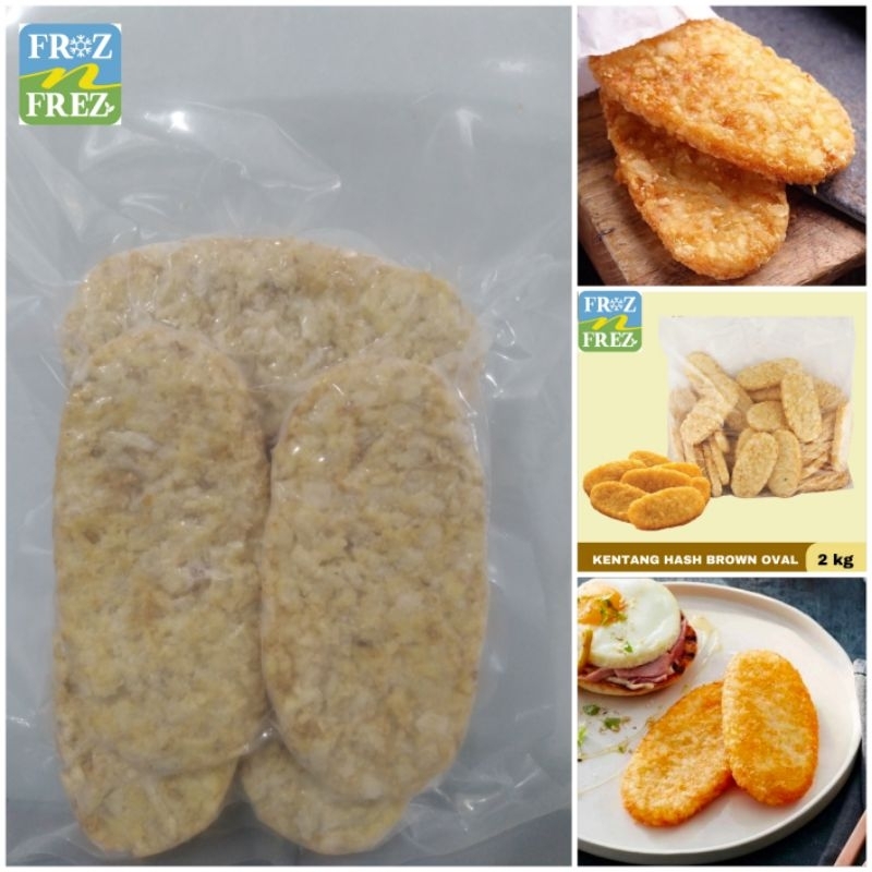 Jual Hash Brown Oval Frozen / Kentang Hash Brown Ala McD | Isi 8 pcs ...