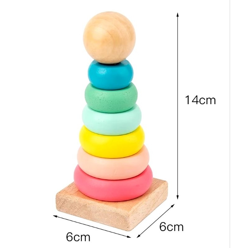 Jual Mainan Anak Mini Rainbow Tower/Mainan Ring Susun Donat Anak dan ...