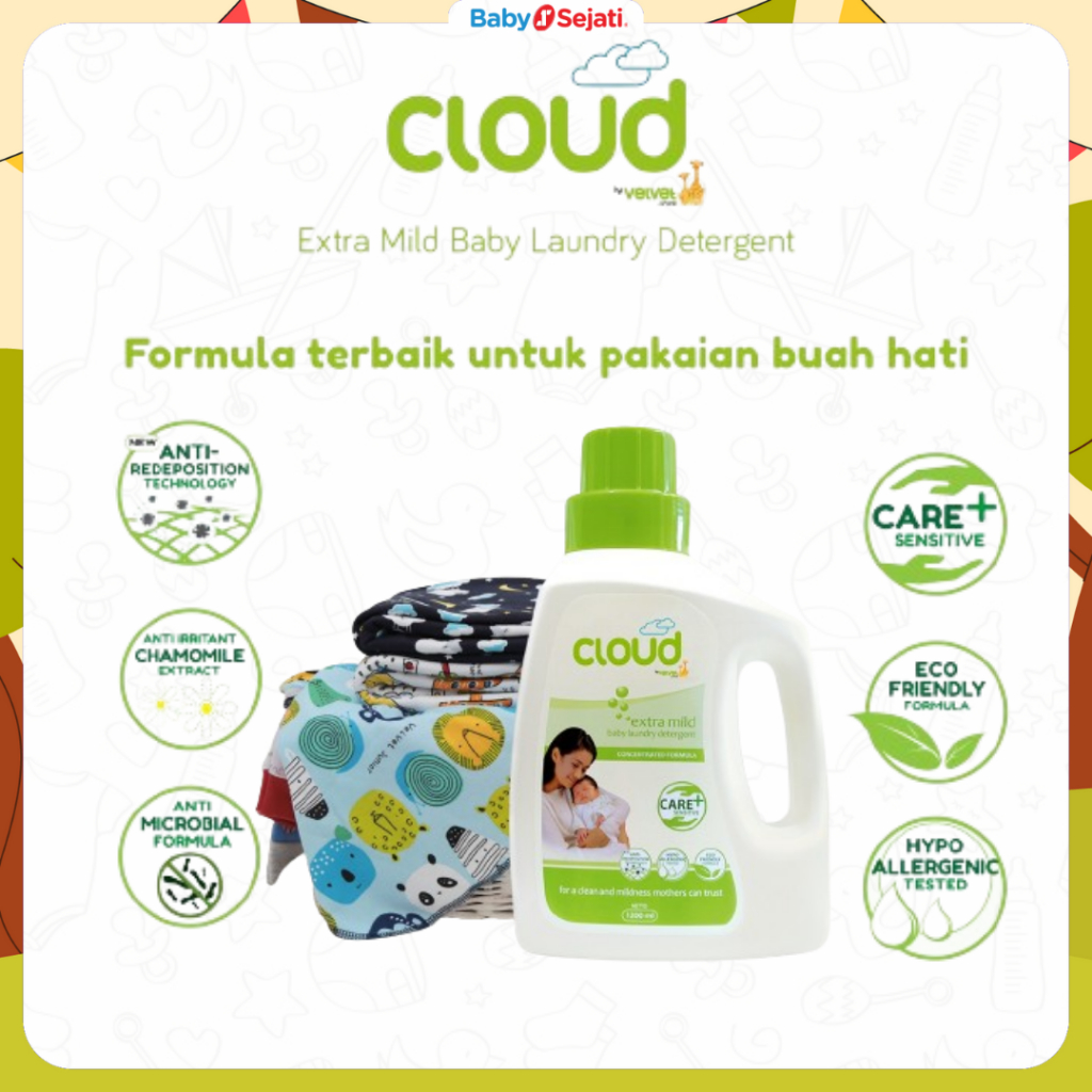 Jual Cloud Deterjen Pakaian Anak Bayi Extra Mild Baby Laundy Detergent ...