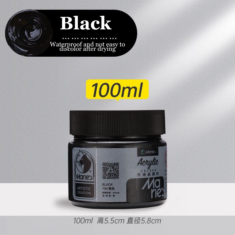 Jual Maries Acrylic Paint Black 100 ml | Cat Akrilik Hitam 100ml ...