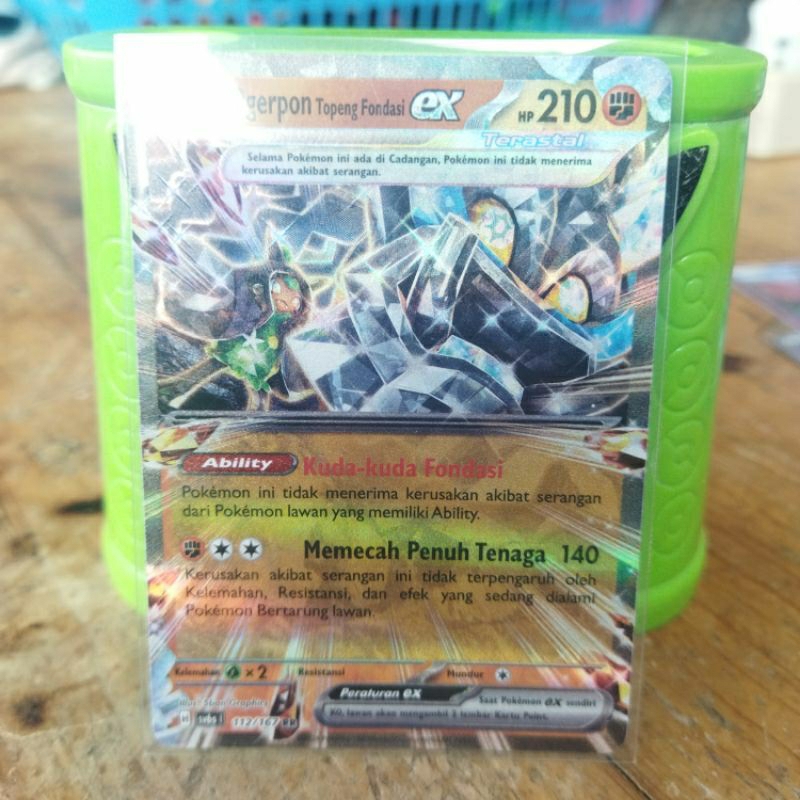 Jual Pokemon TCG Indonesia Ogerpon Topeng Fondasi ex sv6s 112/167 RR original | Shopee Indonesia