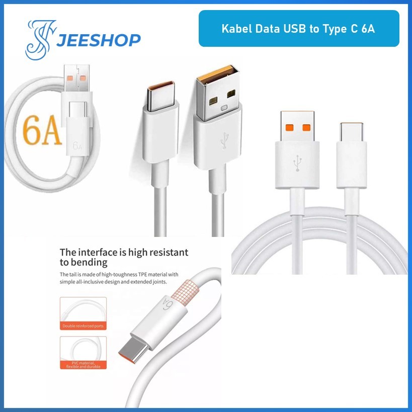 Jual Kabel Data Charger 6A USB to Type C Kabel Charger Super Fast Charge Multifungsi | Shopee ...