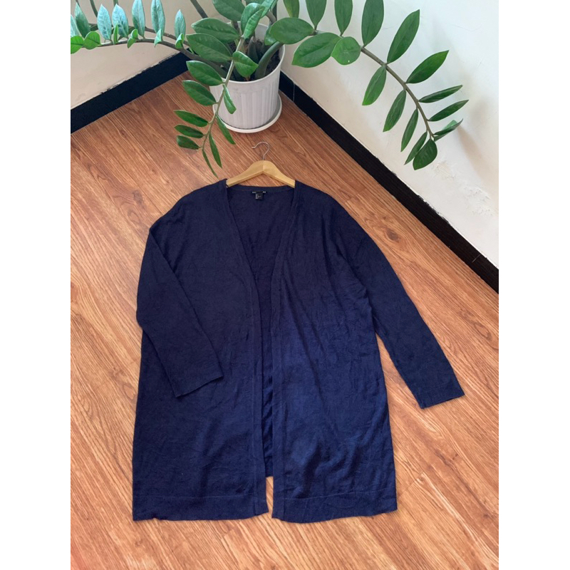 Jual H&M Outer Cardigan Long Basic Navy Oversize | Shopee Indonesia