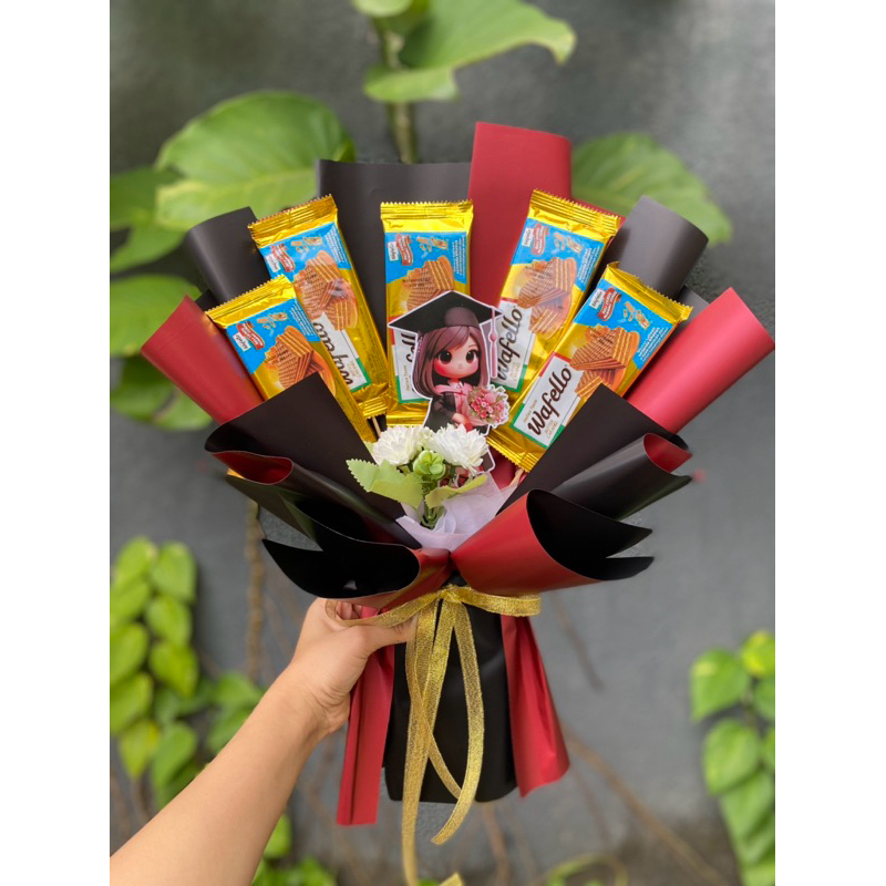 Jual Buket snack wisuda / Buket bunga / Buket wisuda | Shopee Indonesia