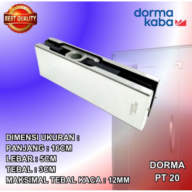 Jual Patch Fitting Dorma Kaba/DormaKaba PT 20 Penjepit Pintu Kaca Atas ...