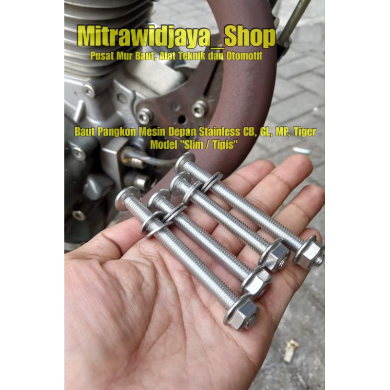 Jual Baut L stainless stell (anti karat) ss 304 untuk pangkon mesin /dudukan mesin depan CB, GL ...