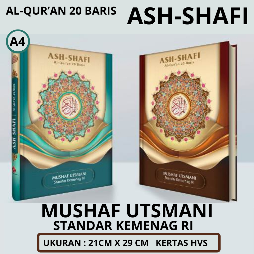 Jual AL QUR'AN MUSHAF ASH SHAFI 20 BARIS HVS UKURAN A4 | Shopee Indonesia
