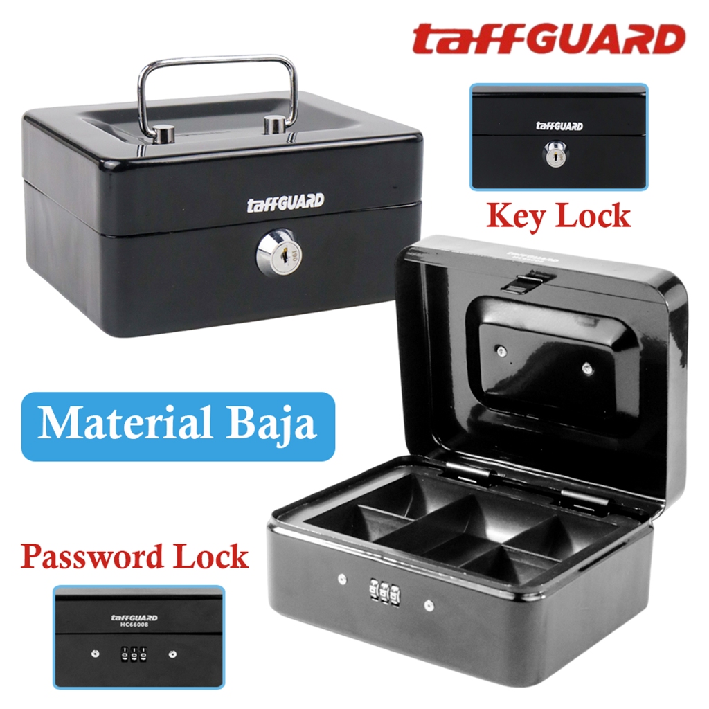 Jual TaffGUARD Kotak Uang Peti Cash Box Brankas Mini Baja Kasir Dokumen ...