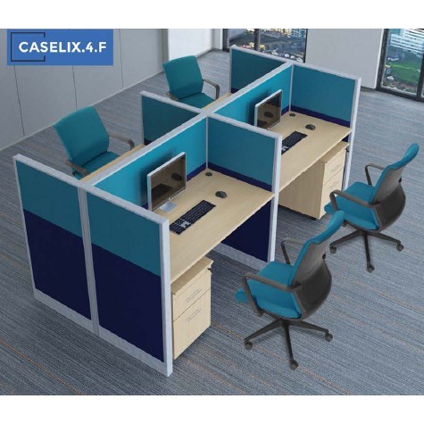 Jual MEJA PARTISI UNTUK 4 STAF MEJA HADAP BAHAN SEKAT FABRIC 2 WARNA ...