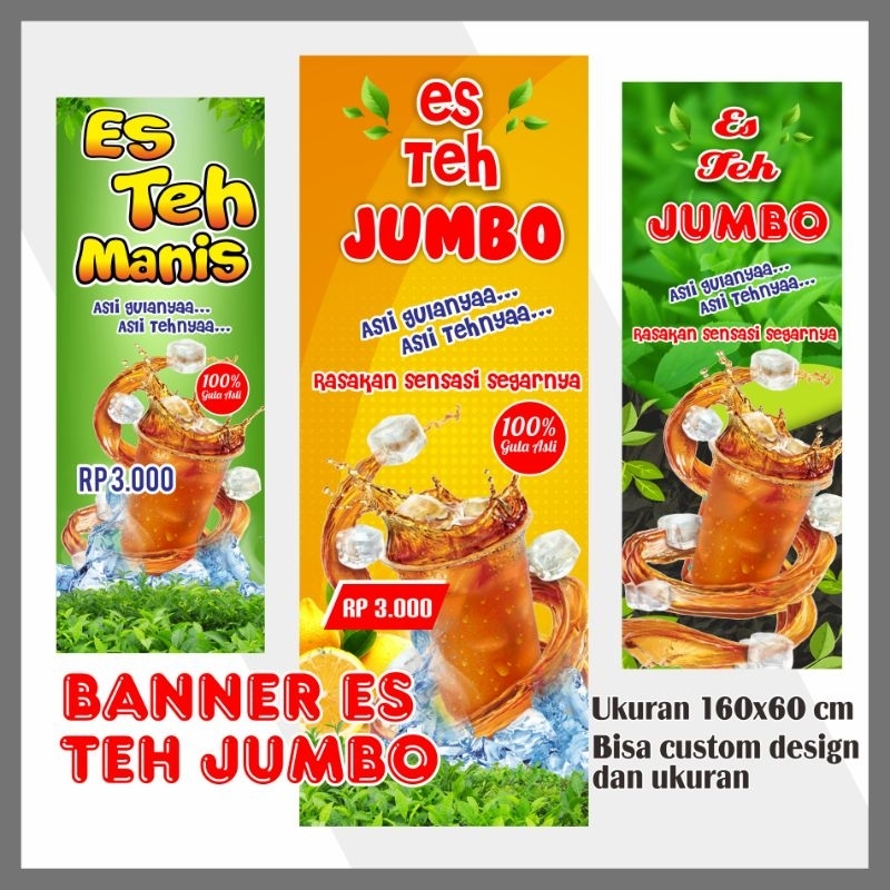 Jual BANNER SPANDUK ES TEH JUMBO 3000 160X60cm / SPANDUK ES TEH JUMBO ...