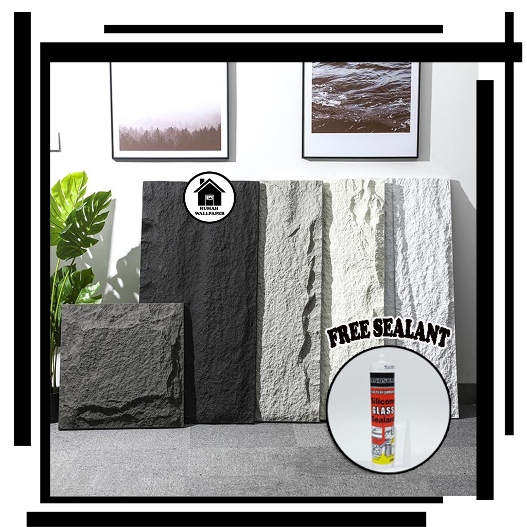 Jual RW Wall Stone Ukuran 60cm x 3cm x 120cm PU Stone Panel / PU Stone ...