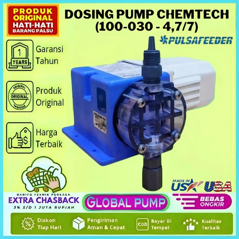 Jual Dosing Pump Chemtech Pulsafeeder 100-030 Kap 4,7 LPH tekanan 7 Bar USA | Shopee Indonesia