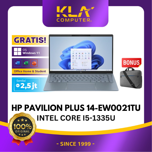 Jual HP Pavilion Plus 14 EW0021TU Core i5-1335U EVO RAM 16GB 512GB SSD 14″ WUXGA IPS Win 11 Home ...