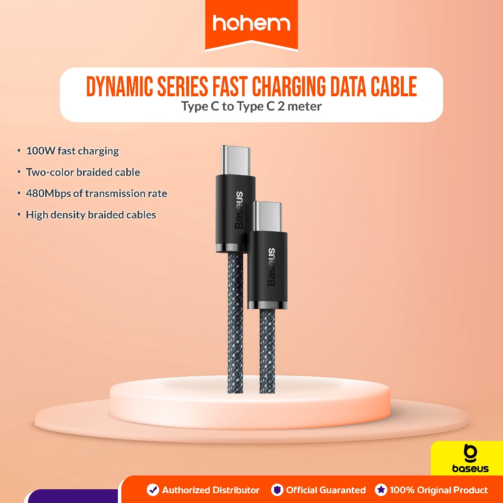 Jual BASEUS Kabel Data Dynamic Series Type C to Type C 100W 2M 200CM ...