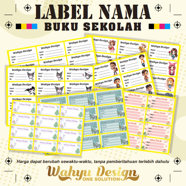 Jual Stiker Label Nama Pejaran / Label Buku Tulis (ISI 12 Nama/lembar ...