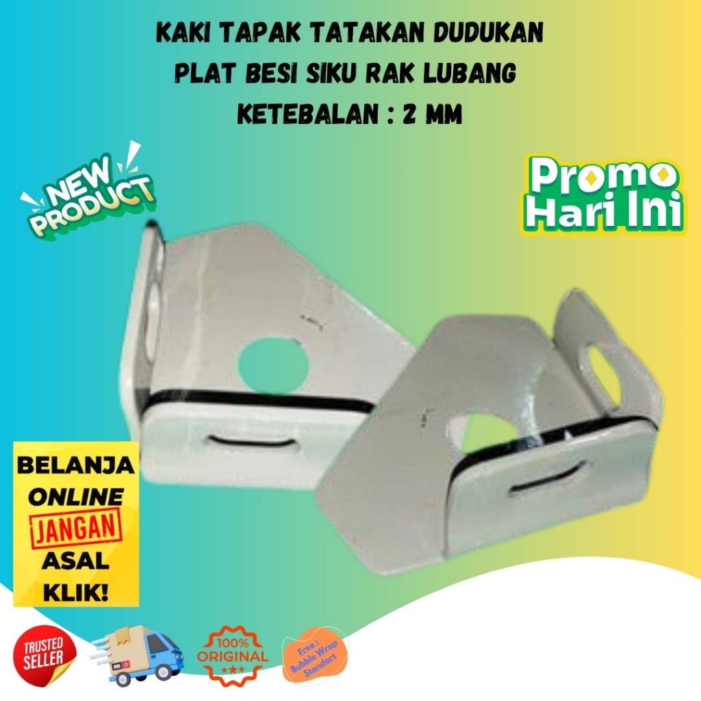 Jual IMW 2mm Plat Besi Siku Kaki Tapak Tatakan Dudukan Plate Rak Lubang ...