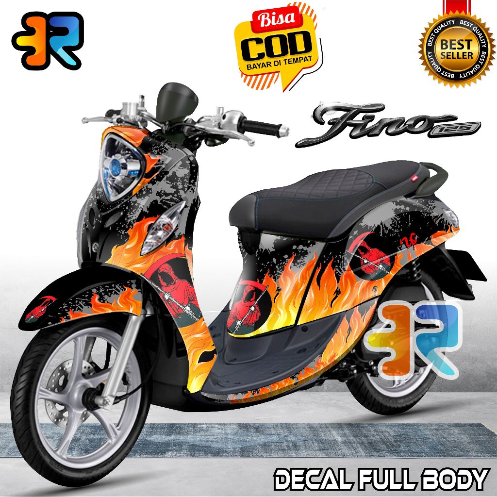 Jual Decal Fino 125 New Stiker Full Body Variasi Desain Fire | Shopee ...