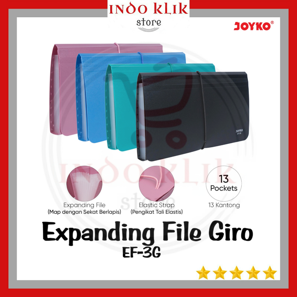Jual Expanding File Ukuran Giro EF 3G Joyko / Dompet Plastik Sekat Nota ...