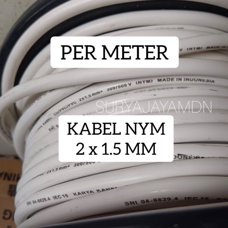 Jual [PER METER] KABEL LISTRIK NYM 2 X 1.5 MM TUNGGAL | Shopee Indonesia