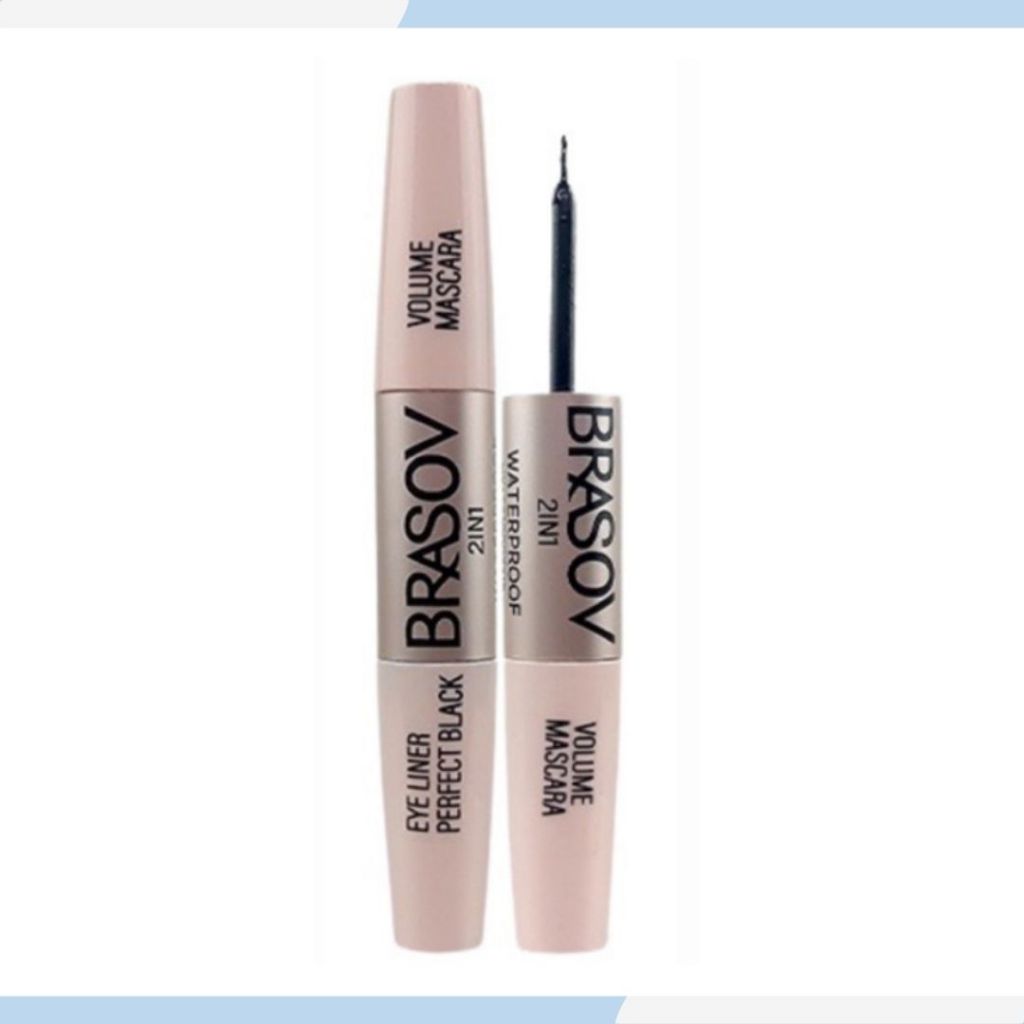 Jual Brasov 2 in 1 Volume Mascara dan Eyeliner Perfect Black Waterproof ...