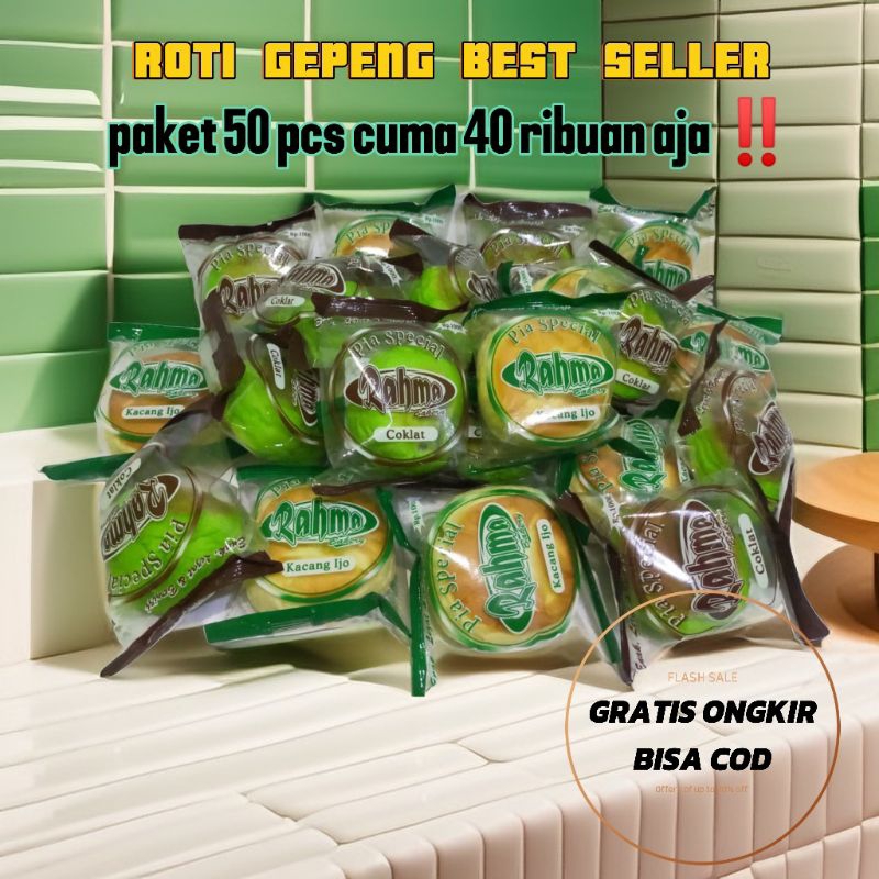 Jual PAKET 50pcs ROTI GEPENG PIA BASAH RAHMA BAKERY RASA COKLAT DAN ...