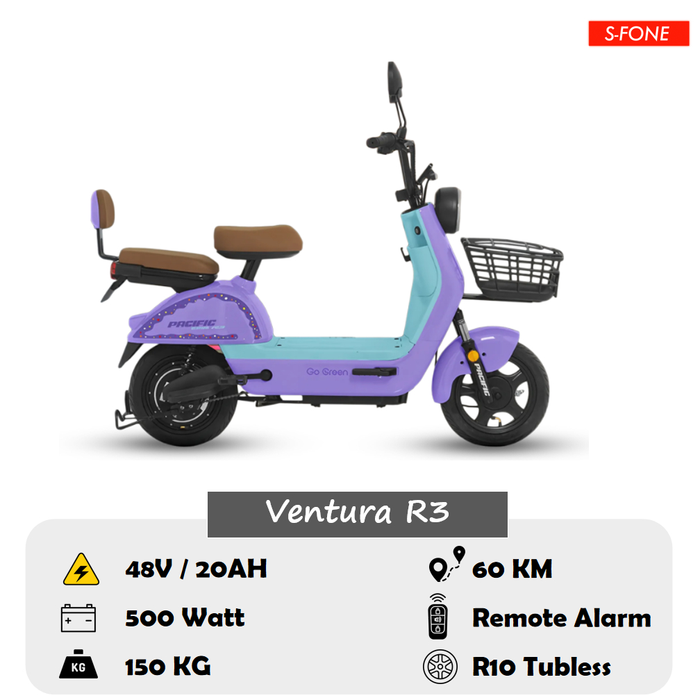 Jual Pacific VENTURA R3 Accu 48/12 Motor 500 Watt Sepeda Motor Listrik ...