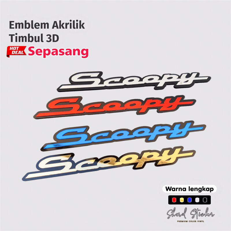 Jual Emblem akrilik SCOOPY LATIN sticker logo timbul honda scoopy latin ...