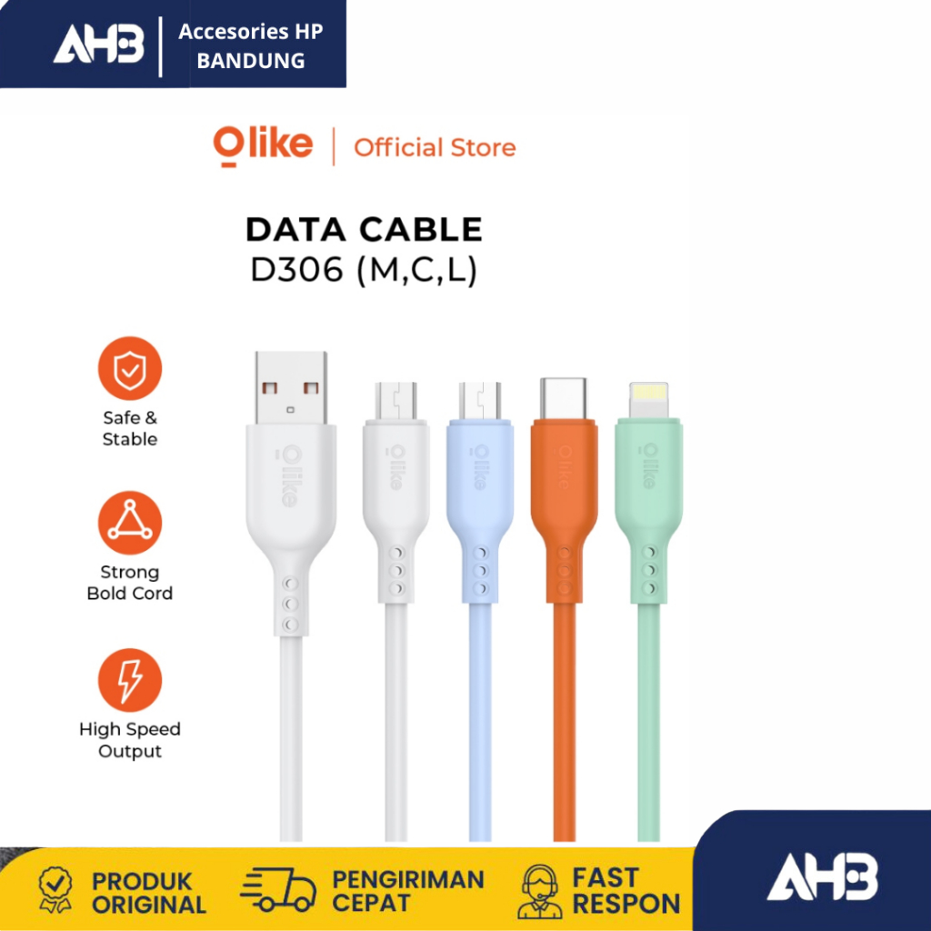 Jual Kabel Data Olike Fast Charging D306 Mix Color Type-C Lightning ...