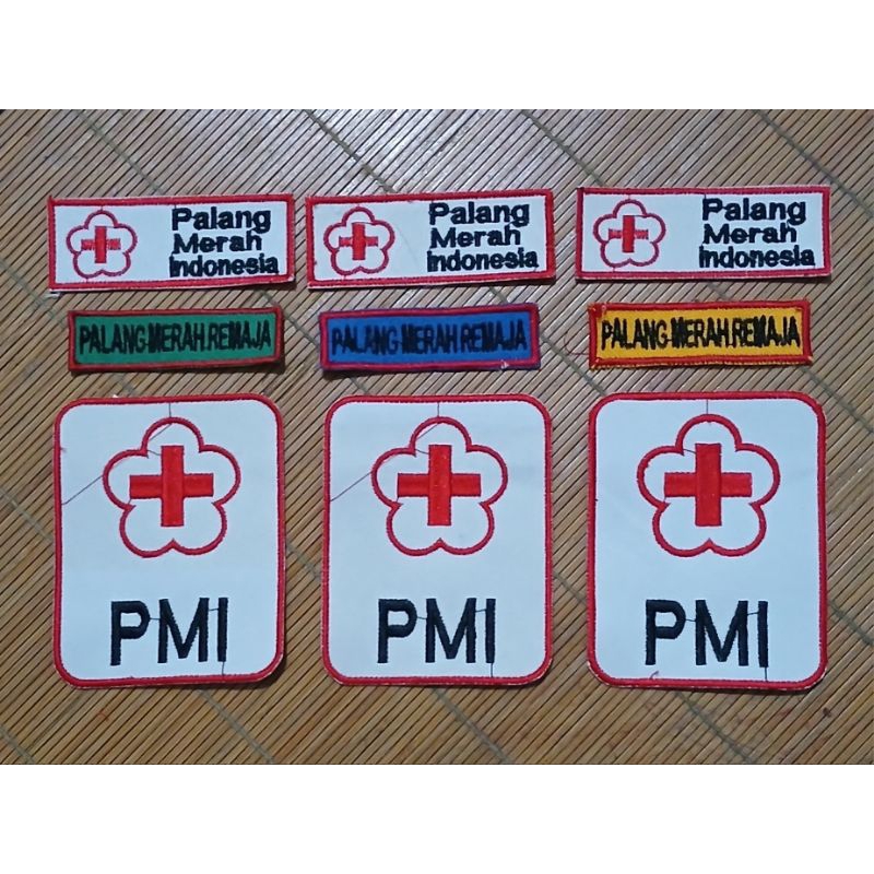 Jual 1 SET (3 PCS) BADGE LOGO PMR PMI MULA MADYA WIRA BORDIR | Shopee ...