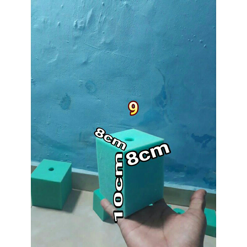 Jual Busa spon hijau 8x8x10cm bolong tengah awet di gunakan bertahun ...