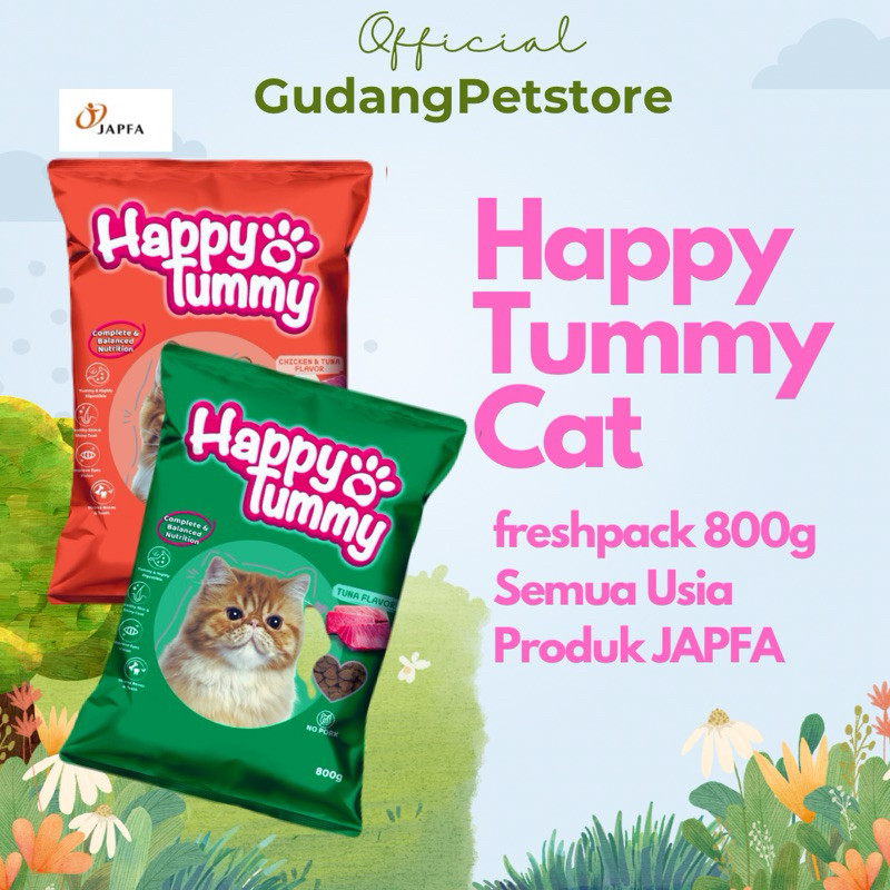 Jual Makanan Kucing Semua Usia HAPPY TUMMY CAT 800GR produk dari JAPFA ...