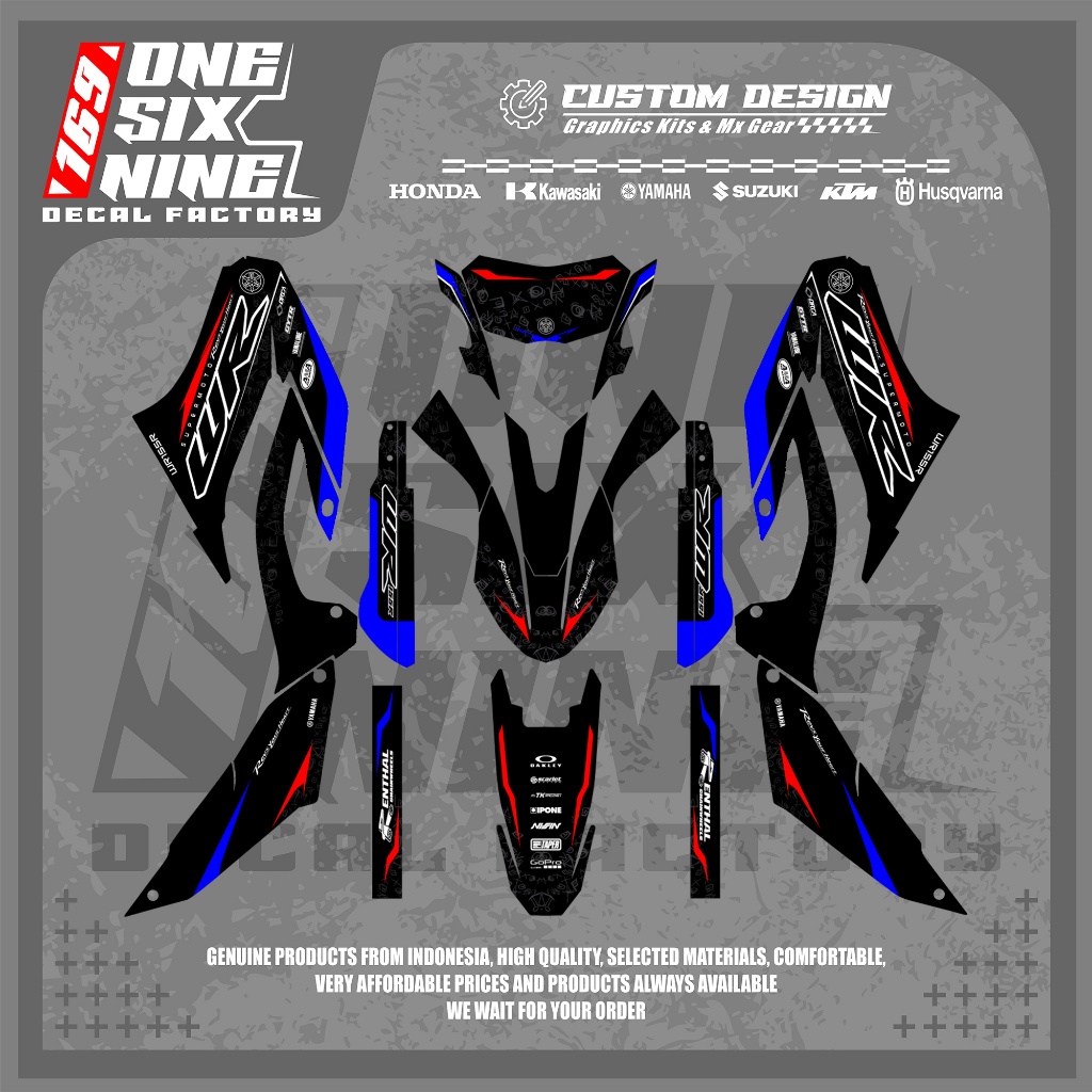 Jual Decal Yamaha Wr 155 Hitam Biru - Decal Wr 155 Full Body Custom ...