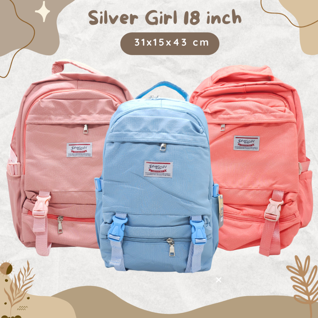 Jual TAS SILVER GIRL PREMIUM BAHAN PARASUT TEBAL LEMBUT KUAT 18 INCHI 4 ...
